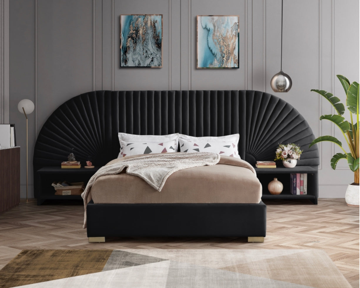 Queen Cleo Velvet Bed — CLEGLAM