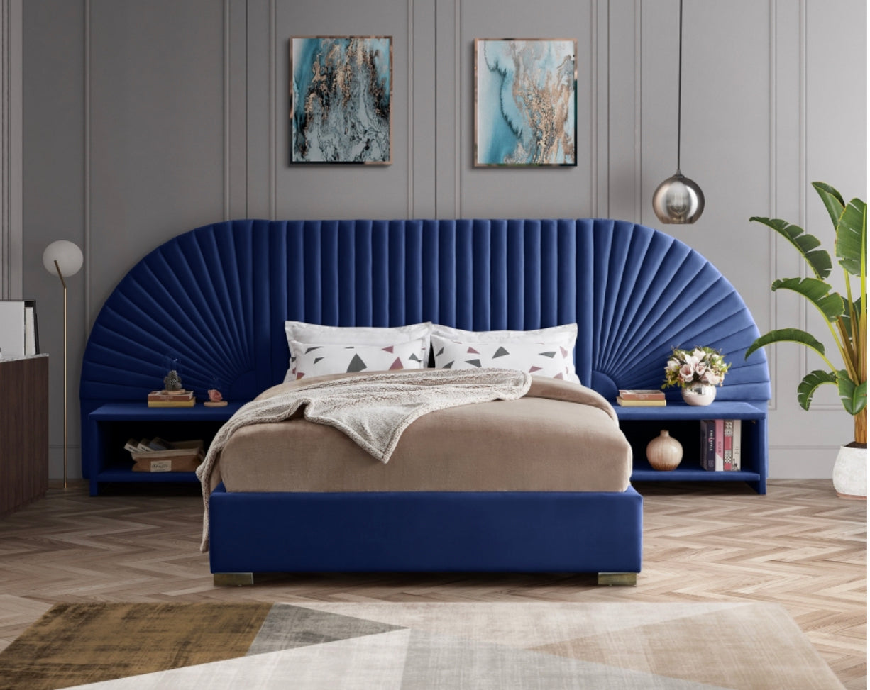 King Cleo Velvet Bed — CLEGLAM